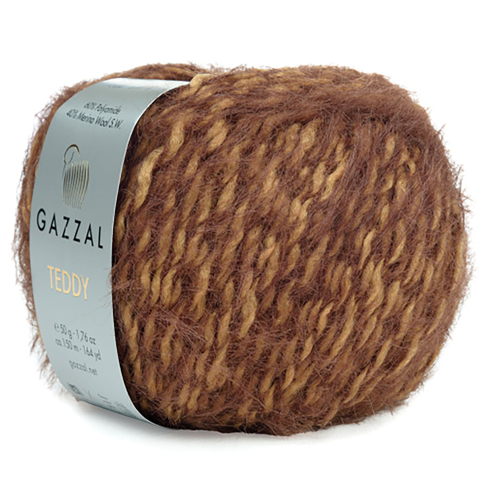 5 Мотков, Gazzal Teddy, 40% Супервош мериносовая шерсть, 60% Полиамид / 50 гр. - 150 м, Цвет-6541