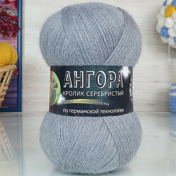 Пряжа Color City ангора кролик серебристый 29602 серый (5 мотков)