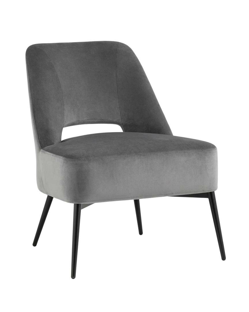 Stool Group Кресло лаунж Бостон велюр тёмно-серый ножки металл, 78*73*60 см, арт. УТ000035316