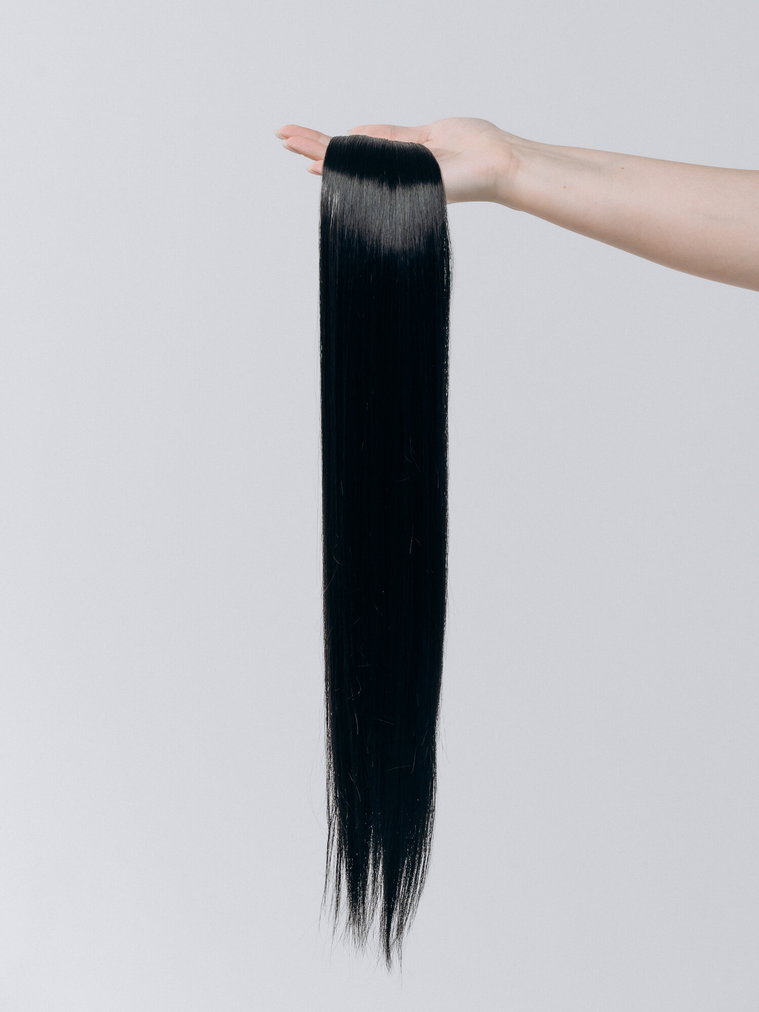 Волосы для наращивания прямые пучком, цвет черный, 70 см, 100 гр