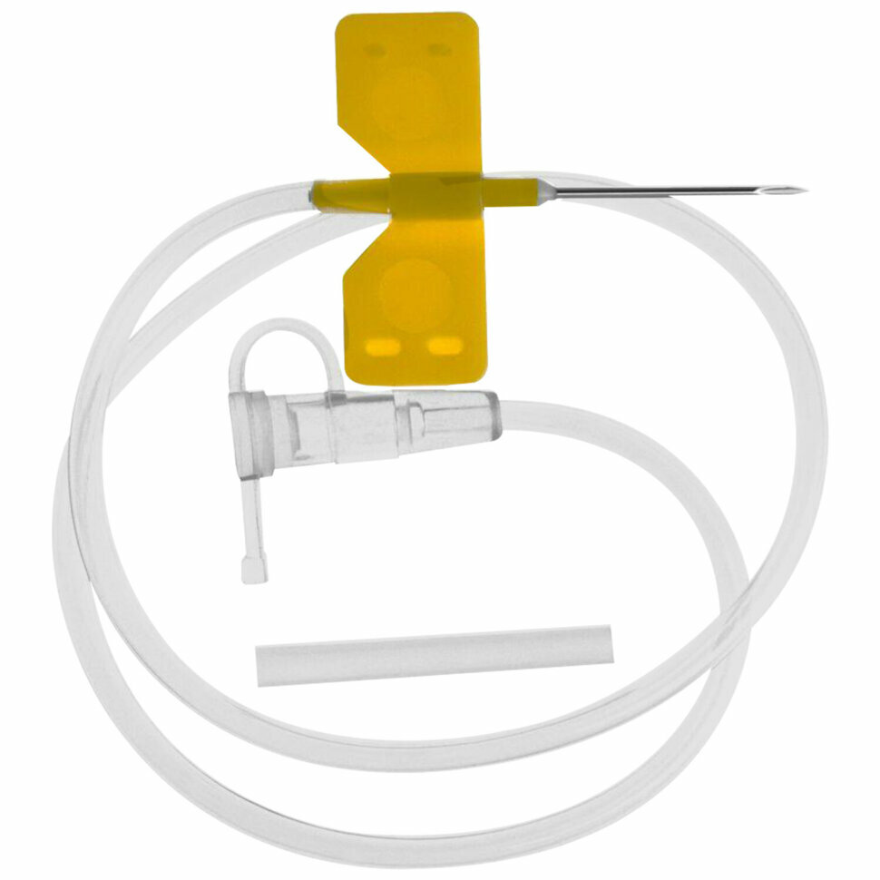 Иглы-бабочки для вливания в малые вены SFM 0,9 х 19 - 20G, комплект 100 штук, LUER, 631303