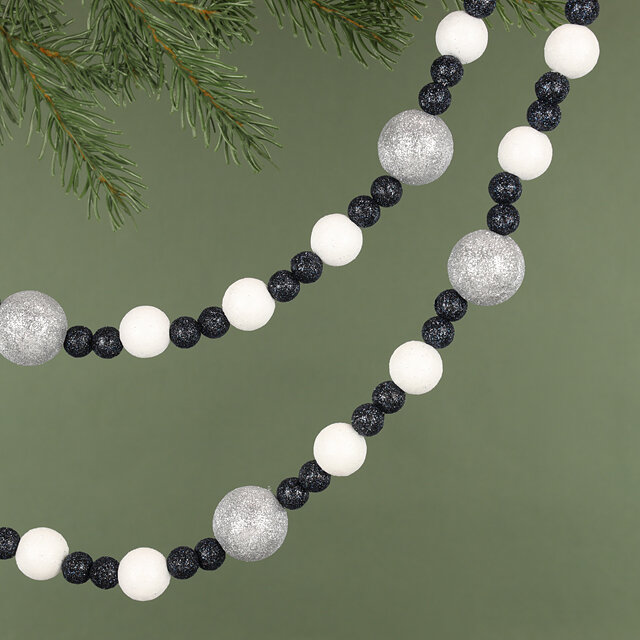 Бусы на елку Glow: Полярная ночь 200 см, Kaemingk, 029211