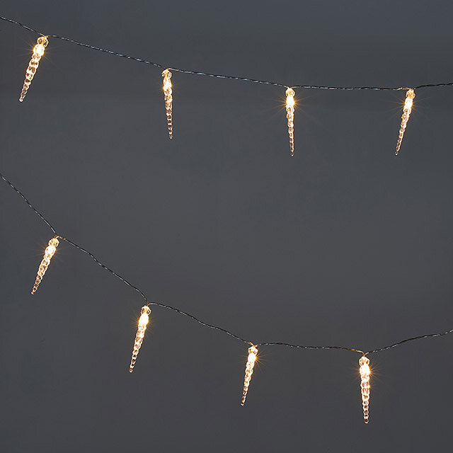 Светодиодная гирлянда на батарейках Сосульки Калвертон 3.80 м, 20 теплых белых LED ламп, Winter Deco, 4070740