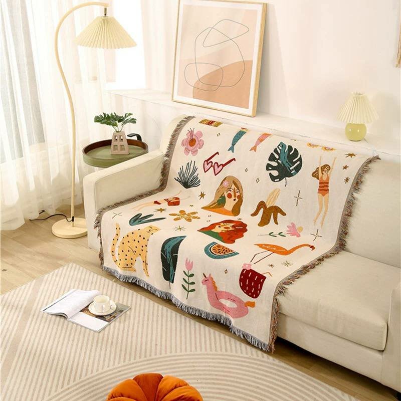 Плед гобеленовый покрывало на кровать , диван, кресло, на пикник , подарочный