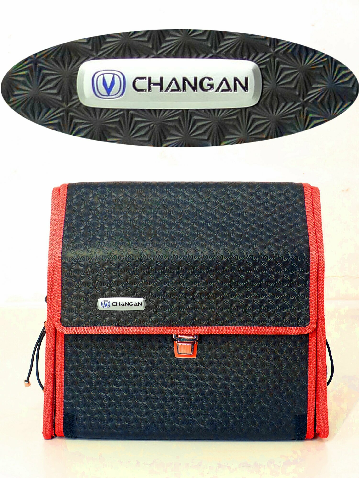 CHANGAN Органайзер автомобильный в багажник, "звездный", Changan, 22 литра, &черно-красный