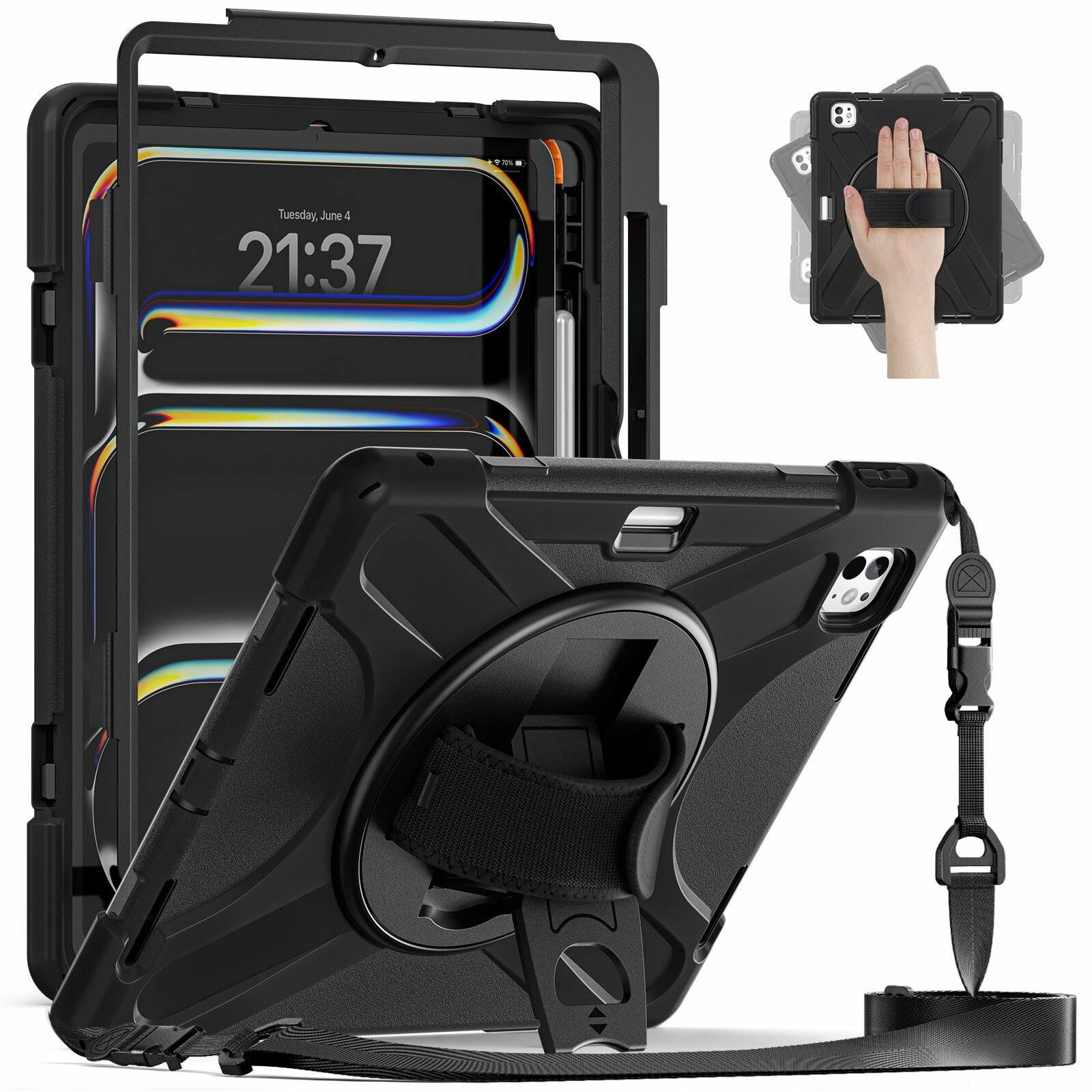 Противоударный чехол для iPad Pro 13 2024 Modmac X-StrongA Black