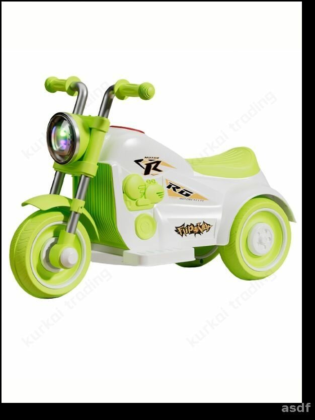 Детский электромотоцикл, от 1 года до 5 лет, мощность 1.5 кВт, светло-зелёный