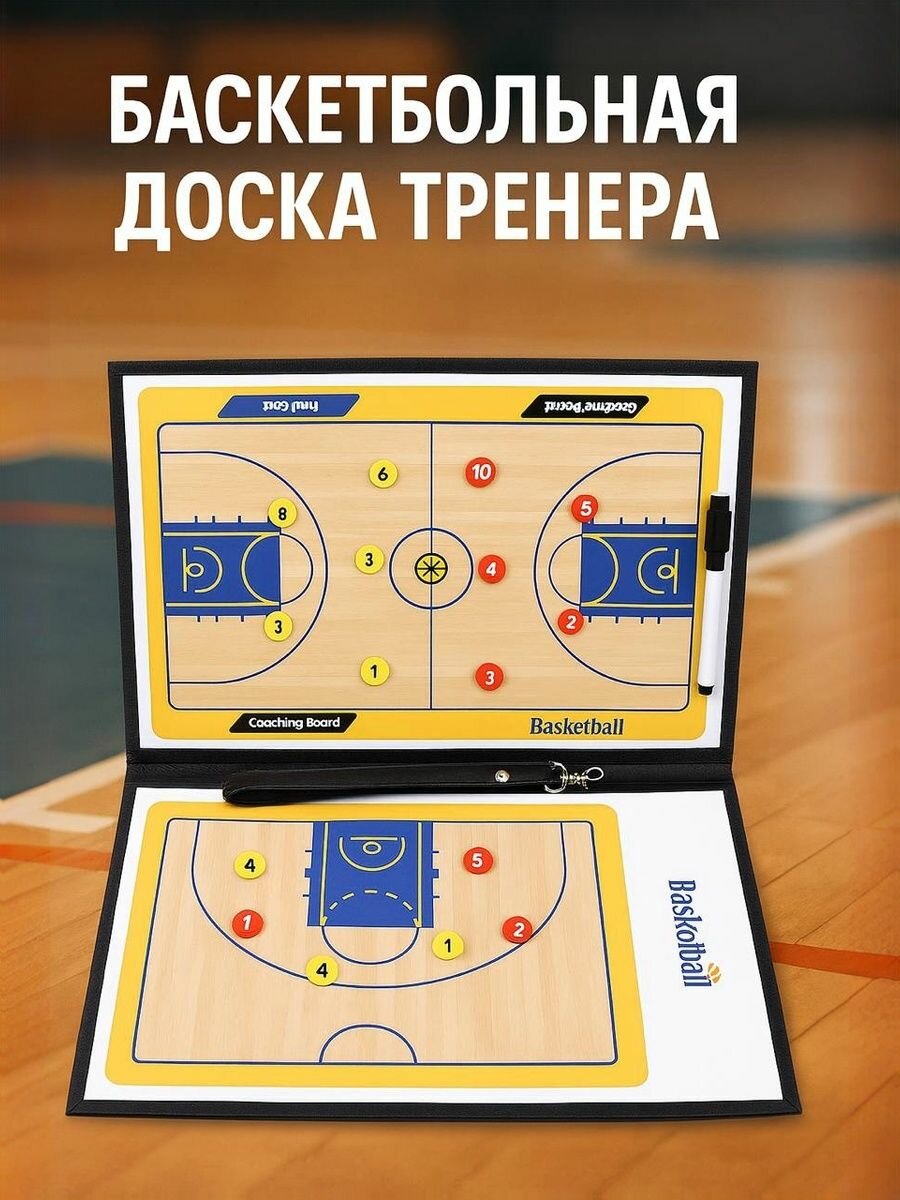 Доска тренера тактическая для баскетбола, планшет баскетбольного тренера магнитный с фишками