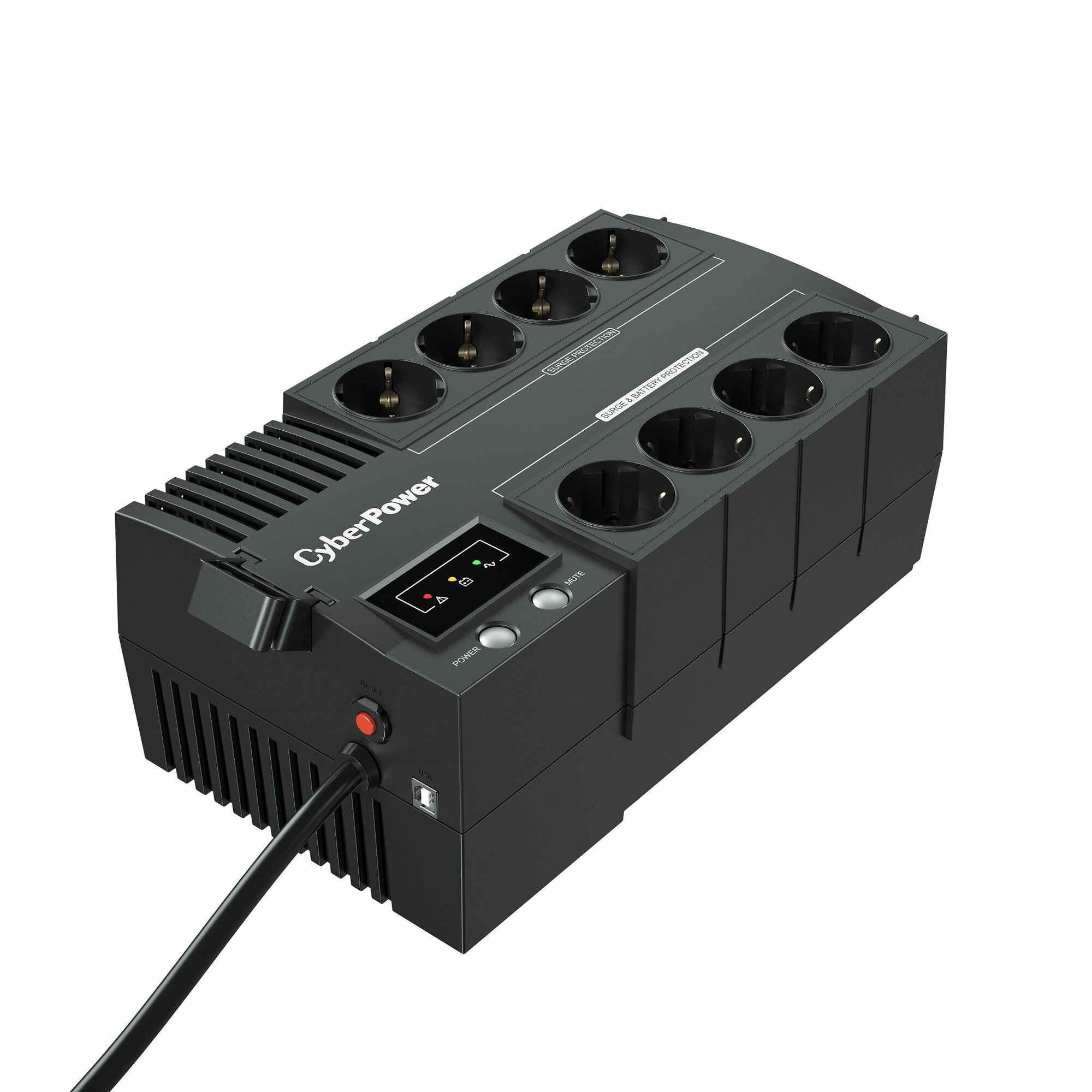 CyberPower BS650E Источник бесперебойного питания 650VA/390W, 8 розеток (Schuko), 1xUSB для ПК, линейно-интерактивный