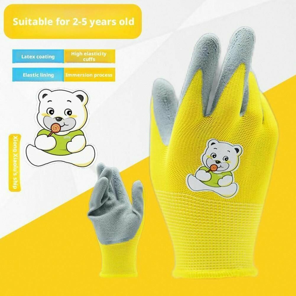 Перчатки рабочие детские, садовые с покрытием из латекса, прорезиненные, хозяйственные, защитные