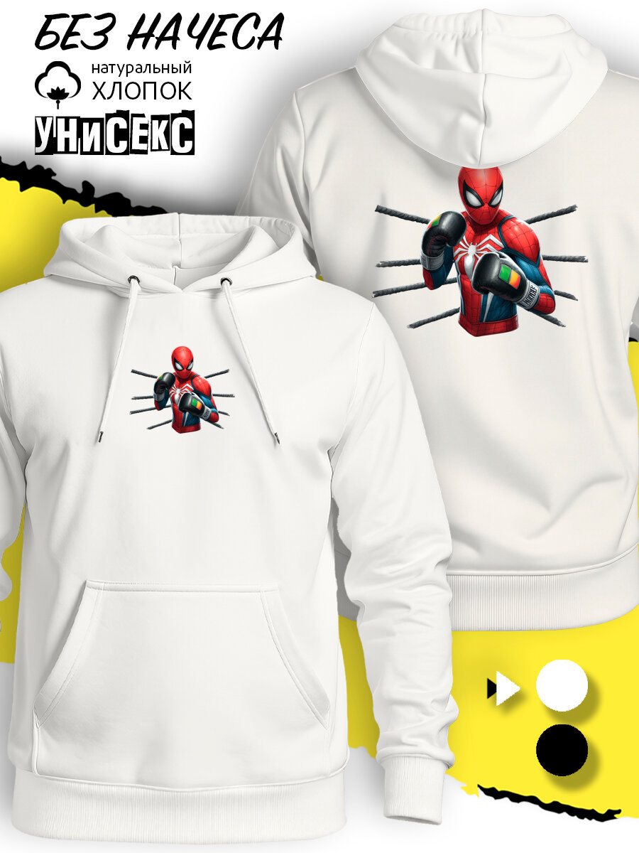 Худи Толстовка свитшот Человек Паук Spider Man на боксерском ринге