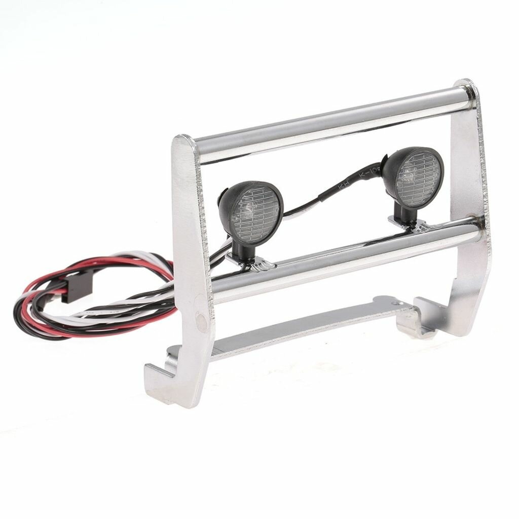 Металлический передний бампер с 2 светодиодными фонарями для 82046-4 1/10-й шкалы