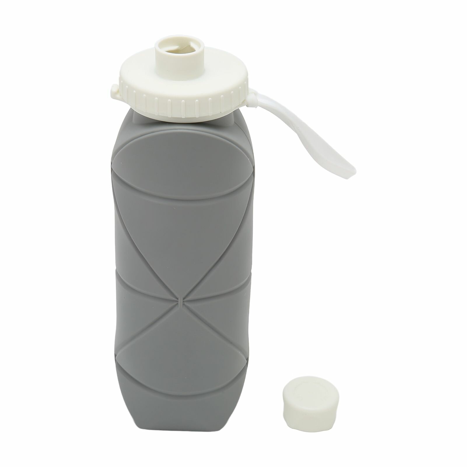 Складная бутылка для воды 600 мл, пищевая силиконовая герметичная легкая дорожная бутылка для воды для тренажерного зала, кемпинга, спорта