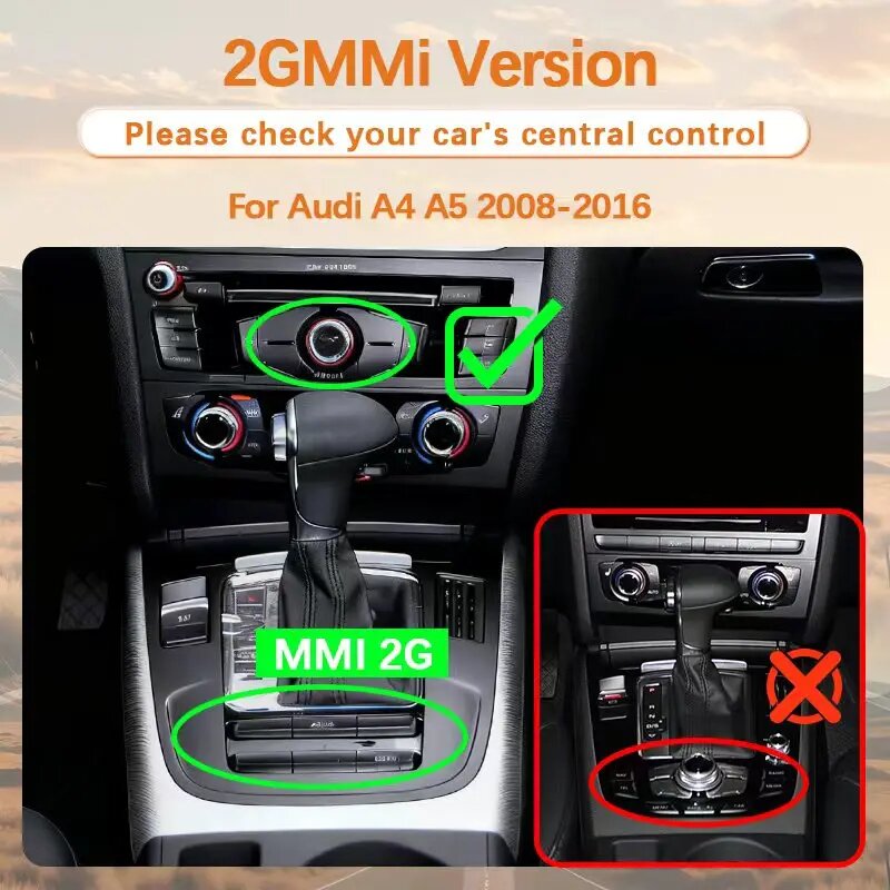 SAZYAUTO для Audi A4 B8 A5 Q5 2009-2015 Wireless CarPlay Android Auto NO MMI 2G с For NO MMI 2G