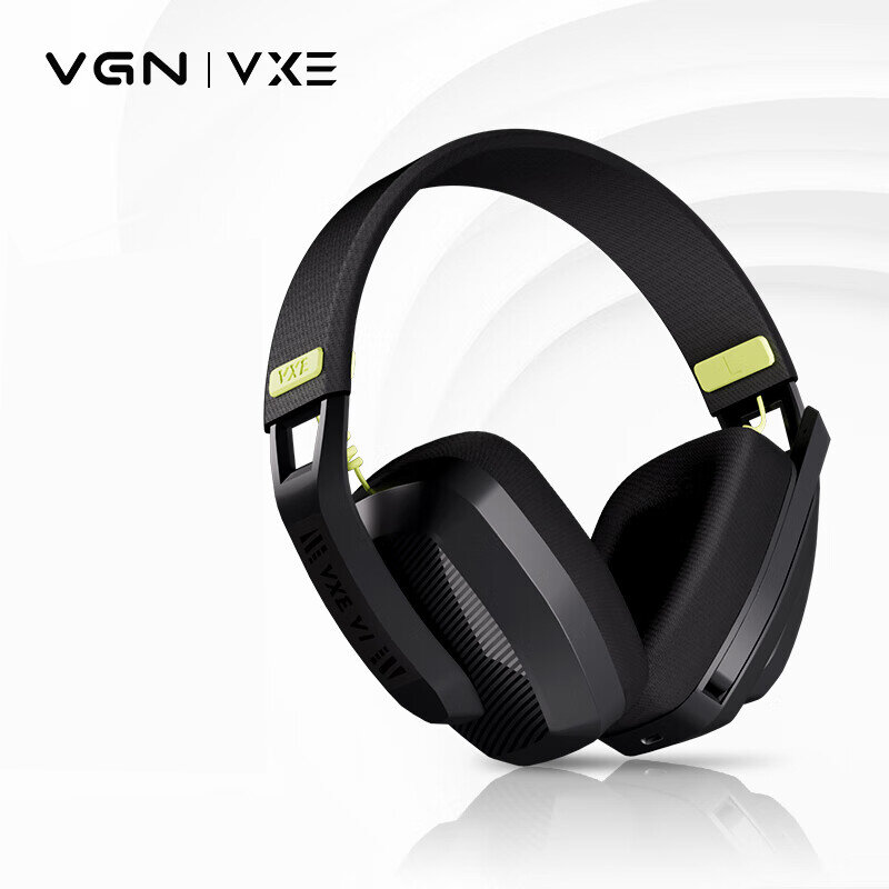VGN Наушники беспроводные с микрофоном Sea Demon V1, Bluetooth, Радиоканал, USB Type-C, черный, светло-желтый