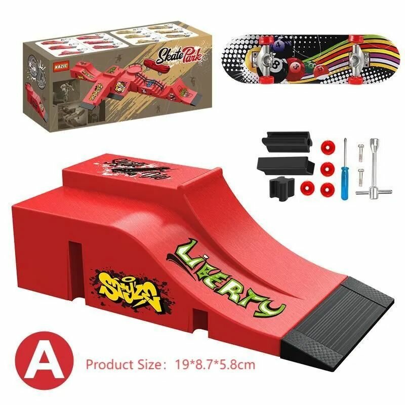 Парковый набор для скейтбординга с полосой препятствий, реалистичная симуляция фингерборда, портативный тренировочный набор для детей