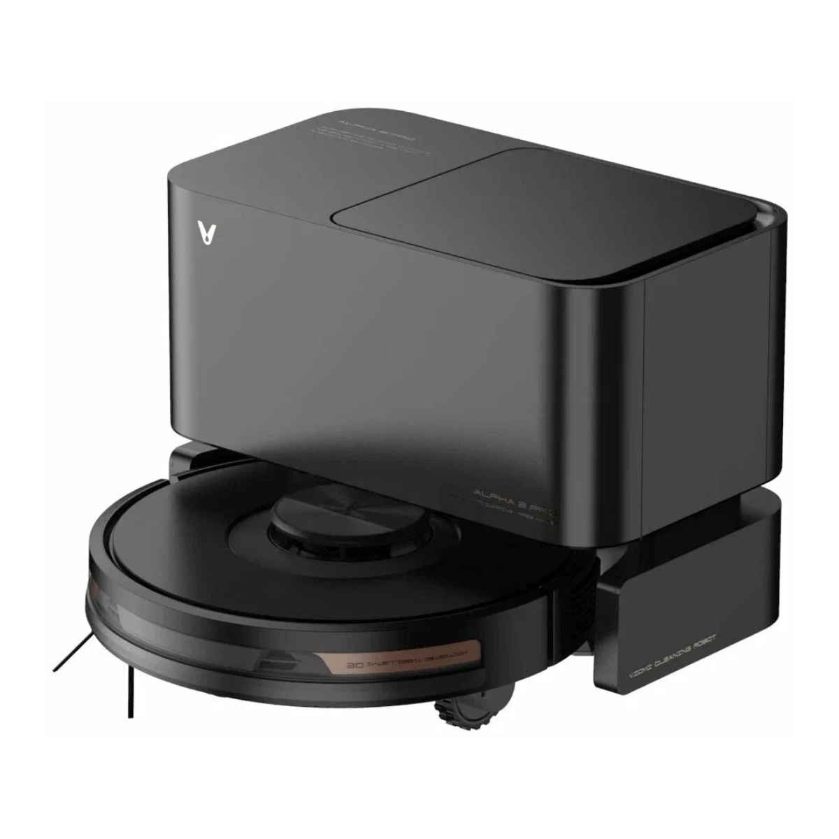 Робот-пылесос Xiaomi Mi Viomi V-RVCLMD40B Robot Vacuum Alpha 2 Pro черный, 55Вт, влажная/сухая, 2 контейнера по 0,2л