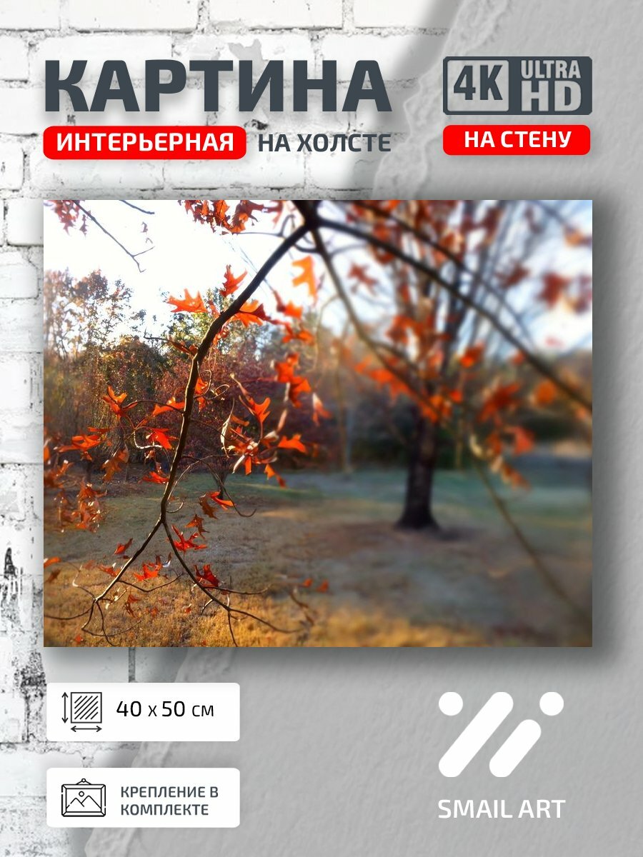 Картина на холсте интерьерная 40 на 50 на стену Поляна Landscape для офиса пейзаж интерьер