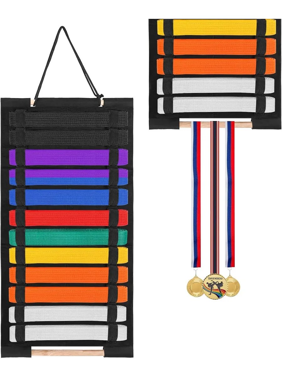 Стенд для демонстрации поясов для каратэ