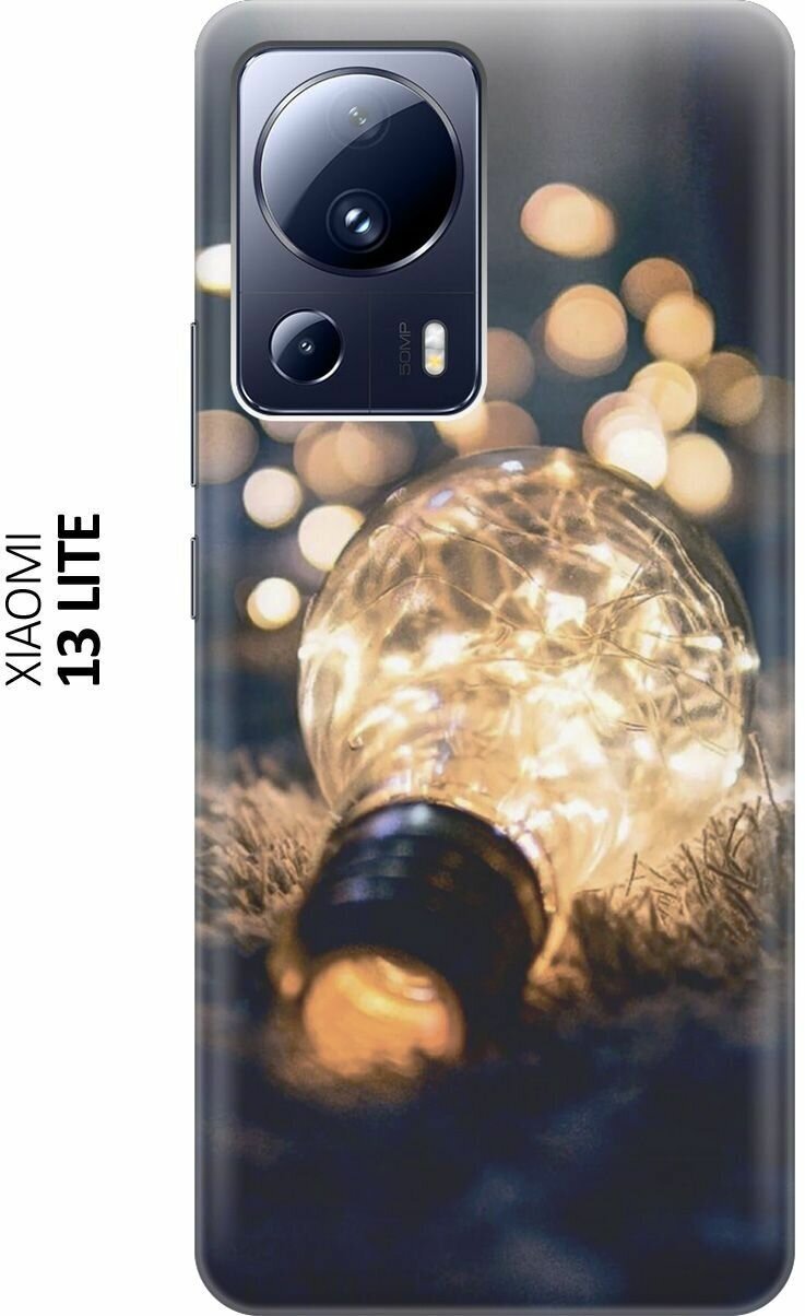 Силиконовый чехол на Xiaomi 13 Lite, Сяоми 13 Лайт с принтом "Гирлянда в лампочке"