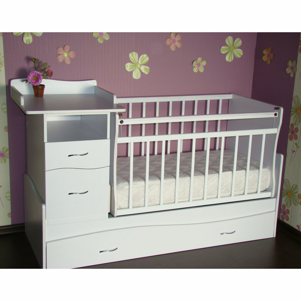 Кровать-трансформер маятник Островок уюта Чунга-Чанга Белый Размеры: Высота 1020мм Глубина 690мм Ширина 1850мм