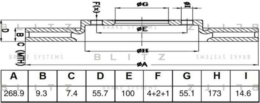 BLITZ BS0670 Диск тормозной задний