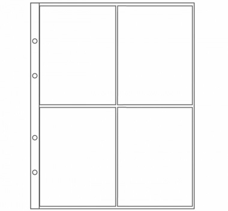 Лист для 4 банкнот, ячейка 120х90мм, стандарт оптима