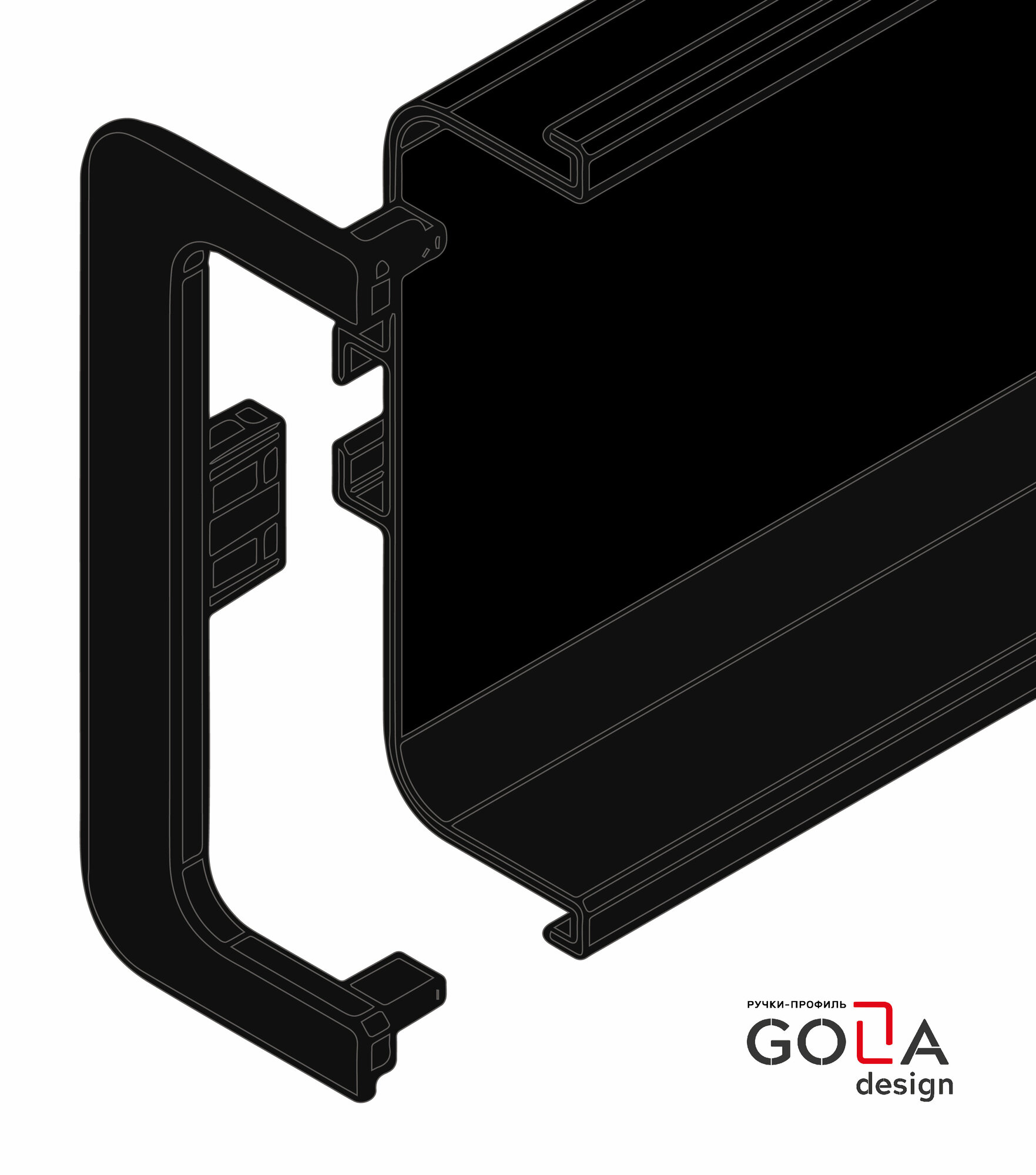 Открытые заглушки для С-образных ручек гола черные