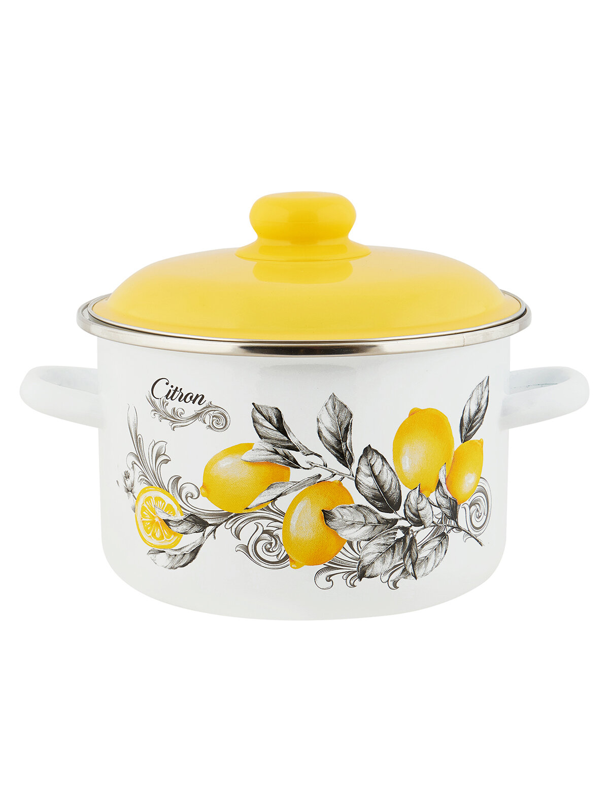 Кастрюля эмалированная Appetite CITRON, с крышкой, 3 л