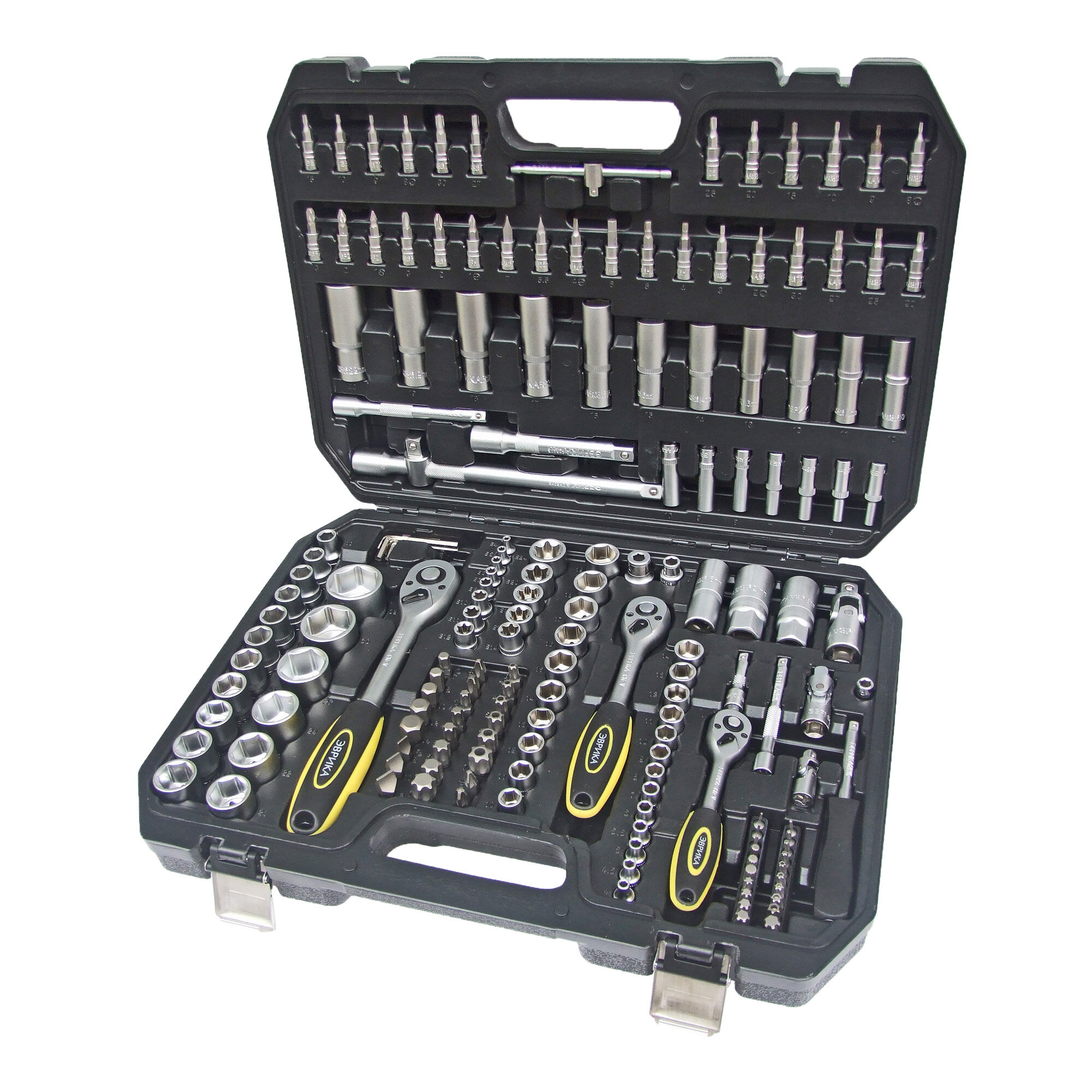 Набор инструмента ER-80172 1/4"&1/2"DR 6-гранный 172 предмета эврика 1/2