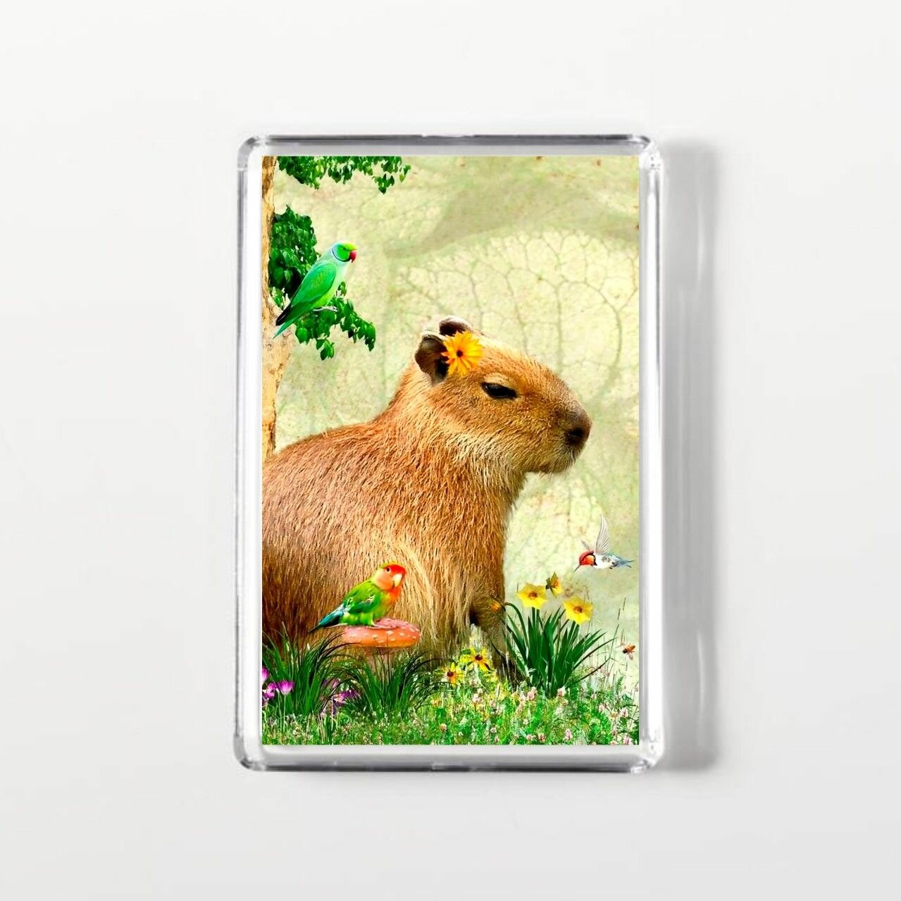 Магнит акриловый прямоугольный MIGOM "Capybara v2, Капибара" - v0008