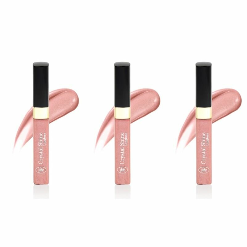 ТF Cosmetics Жидкая помада Cristal Shine Lipgloss, тон 48, бежевый нюд, 3шт
