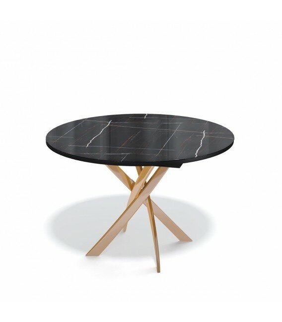 Стол KENNER R1100 золото/камень черный глянец