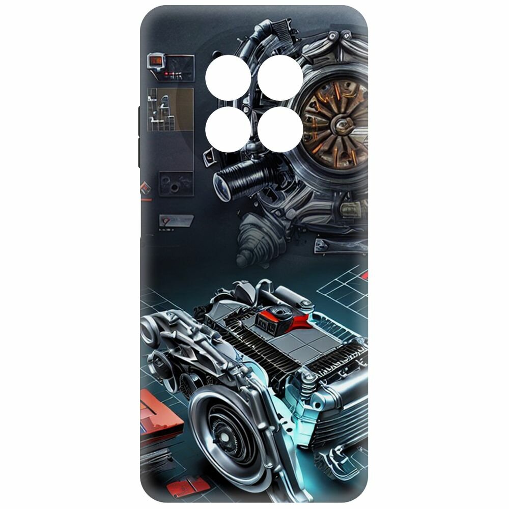 Чехол-накладка Krutoff Soft Case Моторы для Realme 12 5G черный