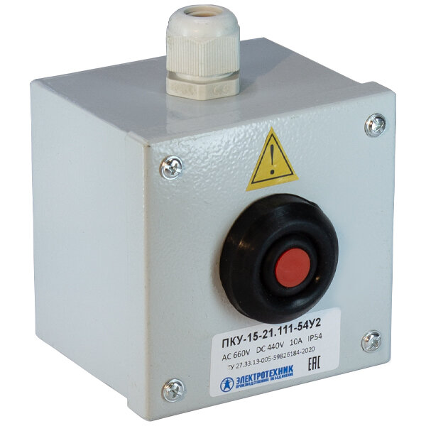 Пост управления Электротехник ПКУ-15-21.111-54У2 (КЕ081/2(1з+1р) красная + PG-13,5), ET008509