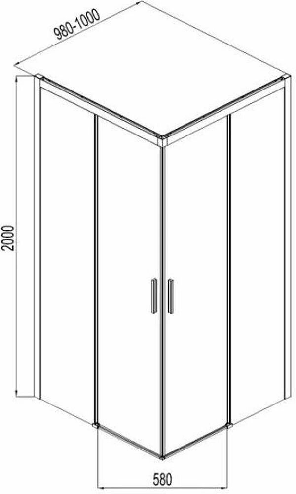 Душевой уголок Aquanet Pleasure AE60-S-100x100U-BT 100x100, прозрачное стекло