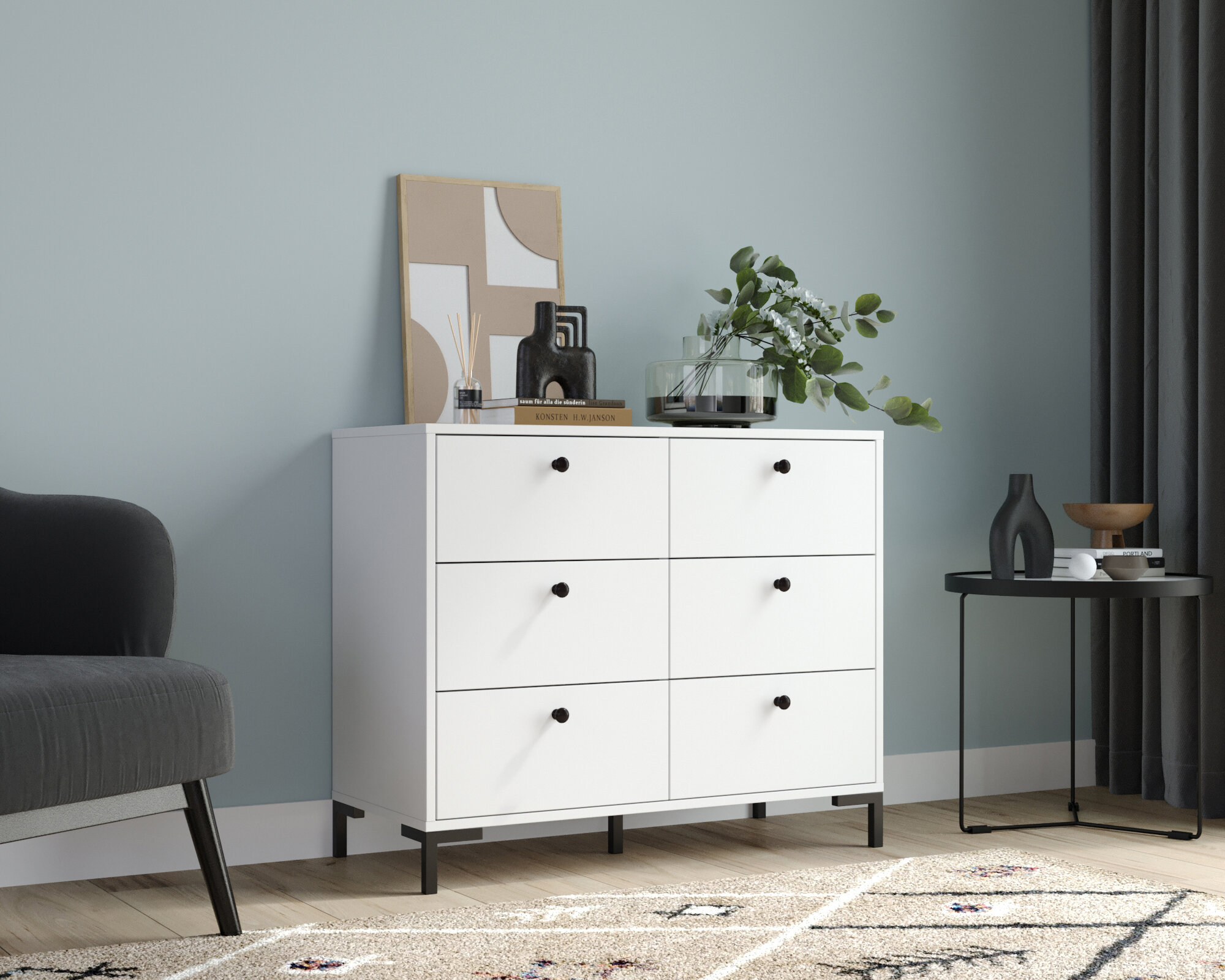 Комод с выдвижными ящиками на ножках Мебель на Руси "Пронто" 90х75х40 Белый