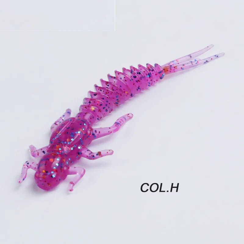 Мягкие приманки для личинки стрекозы 60 мм, 10 шт. Фиолетовый, H