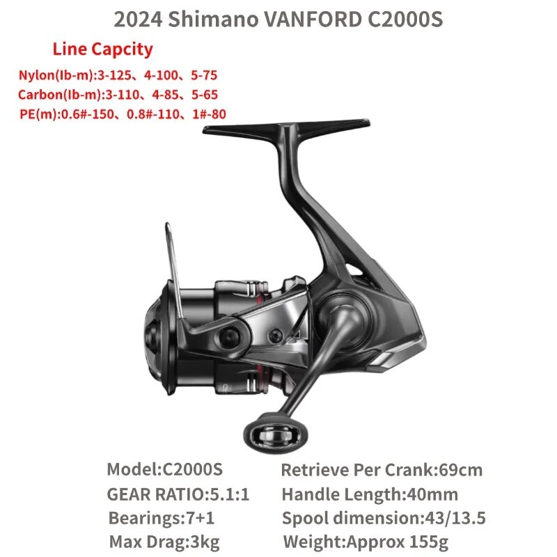 SHIMANO VANFORD 2024 безынерционная катушка для морской рыбалки C2000S