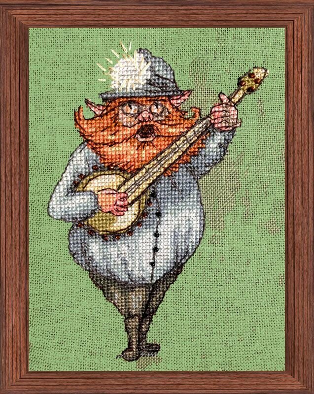 Набор для вышивания Nimue Le Kobold de Germanie, Музыкант из оркестра-Кобольд Германии, 9,5х13,5 см (ND. NIM.169-H08. KV)