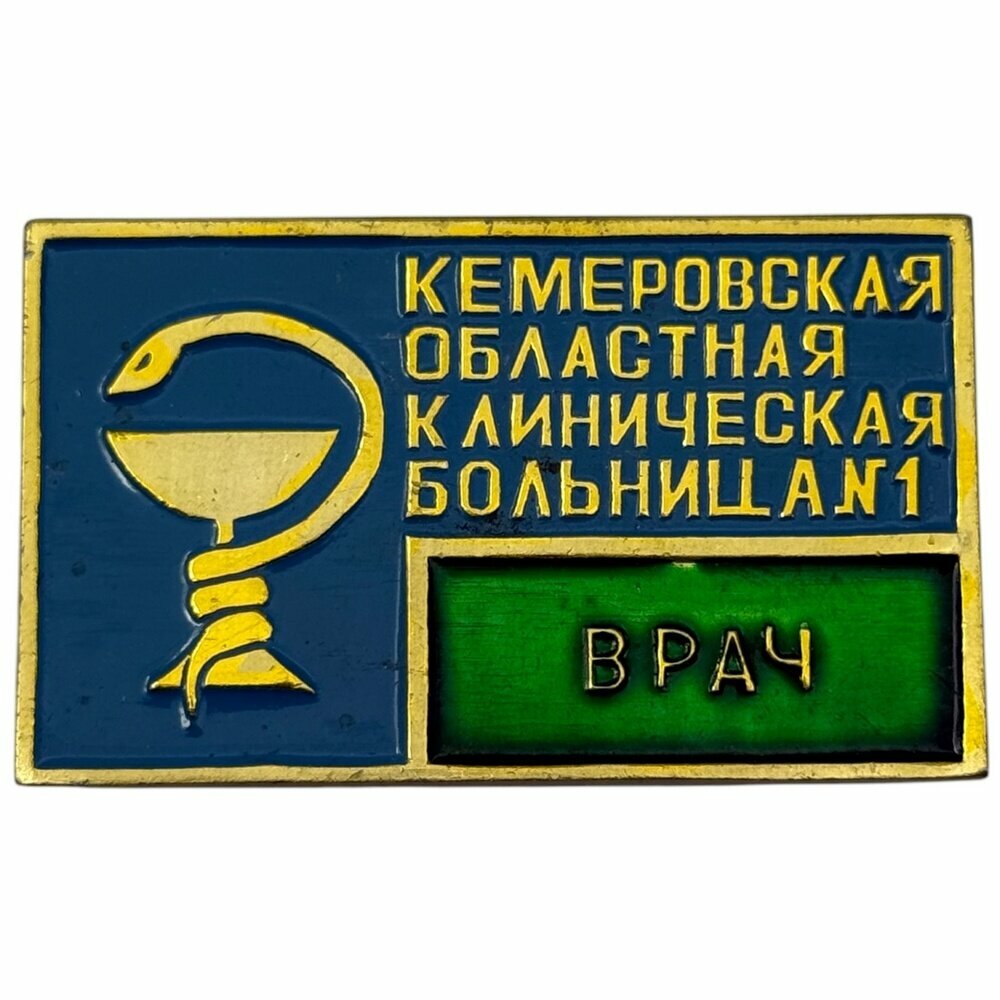 Знак "Кемеровская областная клиническая больница №1. Врач" СССР 1971-1980 гг.