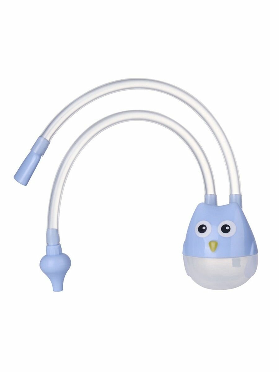 Детский назальный аспиратор, форма совы, ручной, синий, высокая твердость, удобное всасывание через рот, безопасный детский очиститель носа для новорожденных