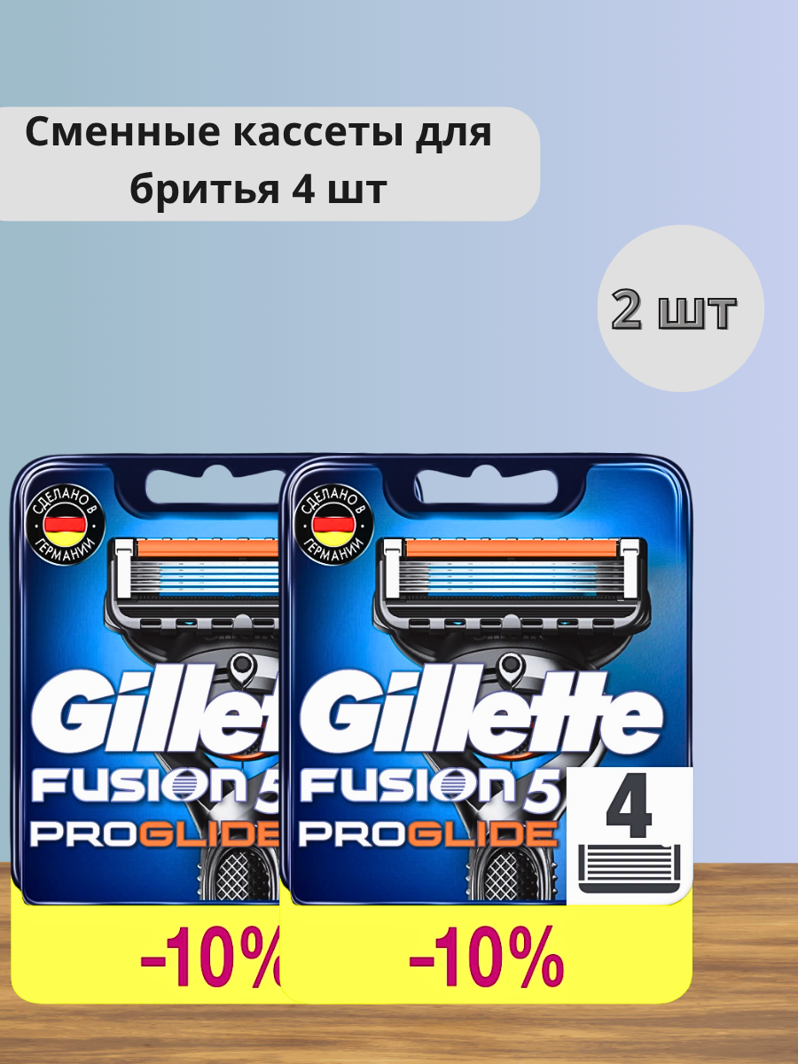 Набор 2 шт Gillette Fusion Proglide - Сменные кассеты для бритья лица 4 шт