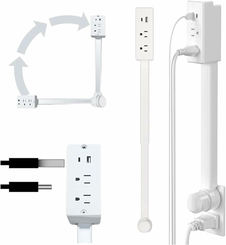 180 Регулируемый удлинитель электрической розетки, 70 см