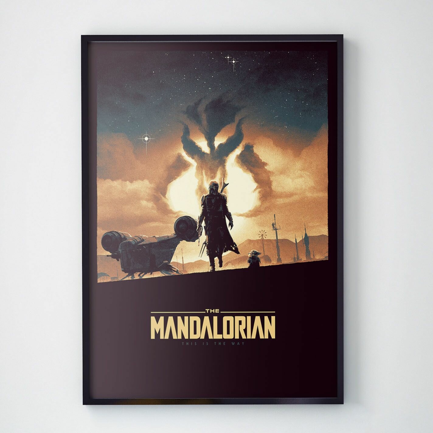 Плакат, постер Мандалорец, the Mandalorian на бумаге, размер 30х42см