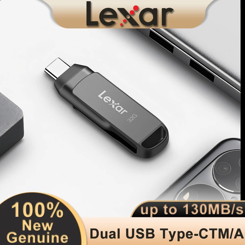 Lexar JumpDrive Dual Drive D400 USB флешка 128/256 ГБ для iPhone 15 256GB