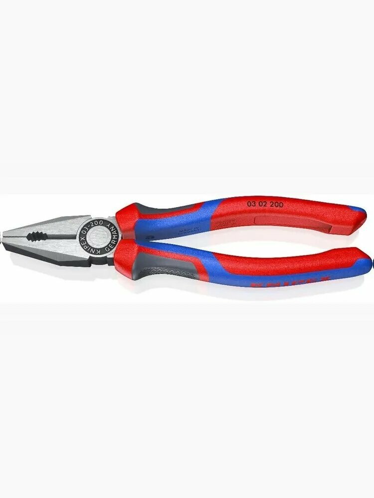 Пассатижи/плоскогубцы Knipex комбинированные 200 мм, фосфатированные, 2-комп ручки KN-0302200,