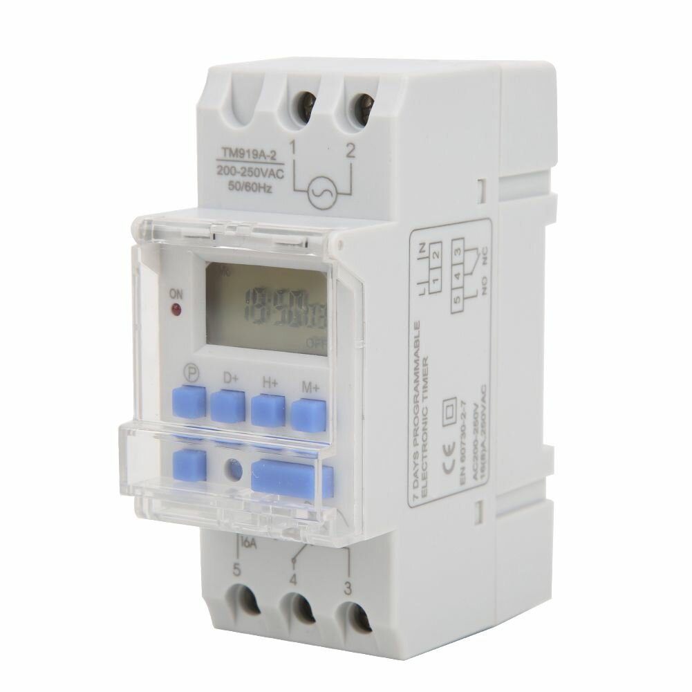 TM919A-2 200-250 В переменного тока, 16 А, ЖК-дисплей, программируемые цифровые таймеры на 7 дней