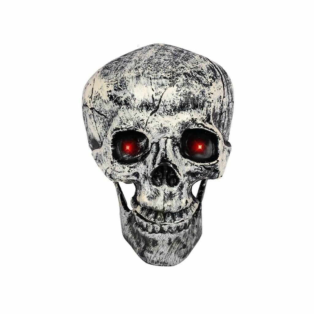 Украшение для Хэллоуина - красноглазый череп - набор из трех частей для оформления лужайки на открытом воздухе -один светящийся красноглазый череп
