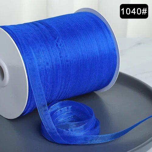 Органза синяя 10 мм, 10 м, royal blue